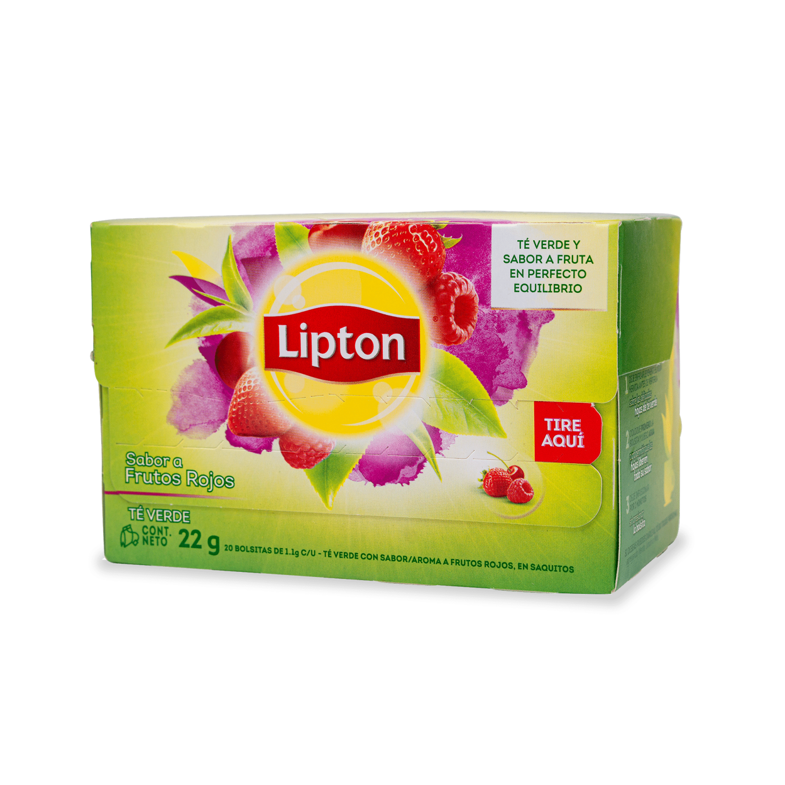 Lipton Te Verde Sabor A Frutos Rojos 22g – Smasac
